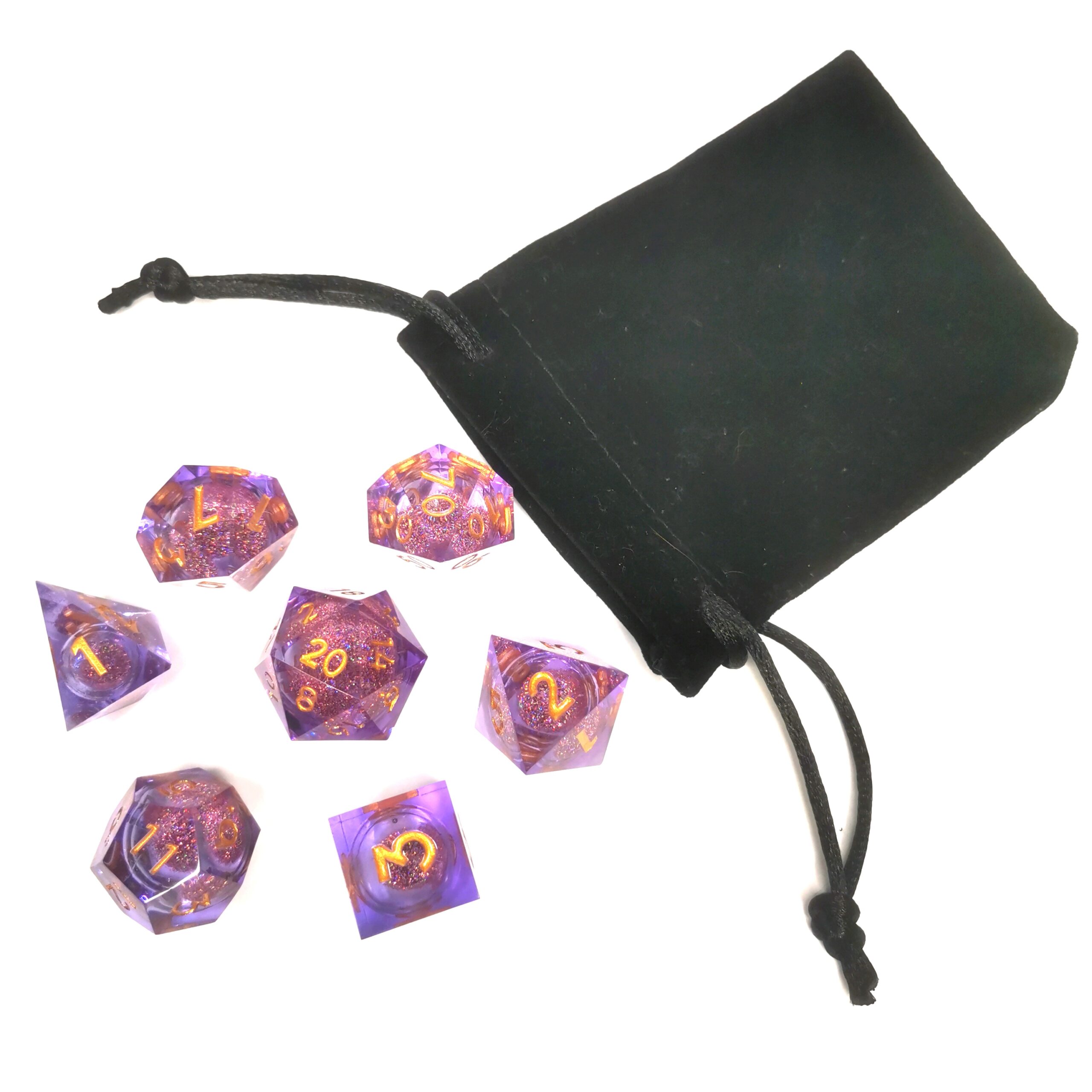 Lavender Light Purple Glitter Liquid Core Dice | The Dragon Wagon